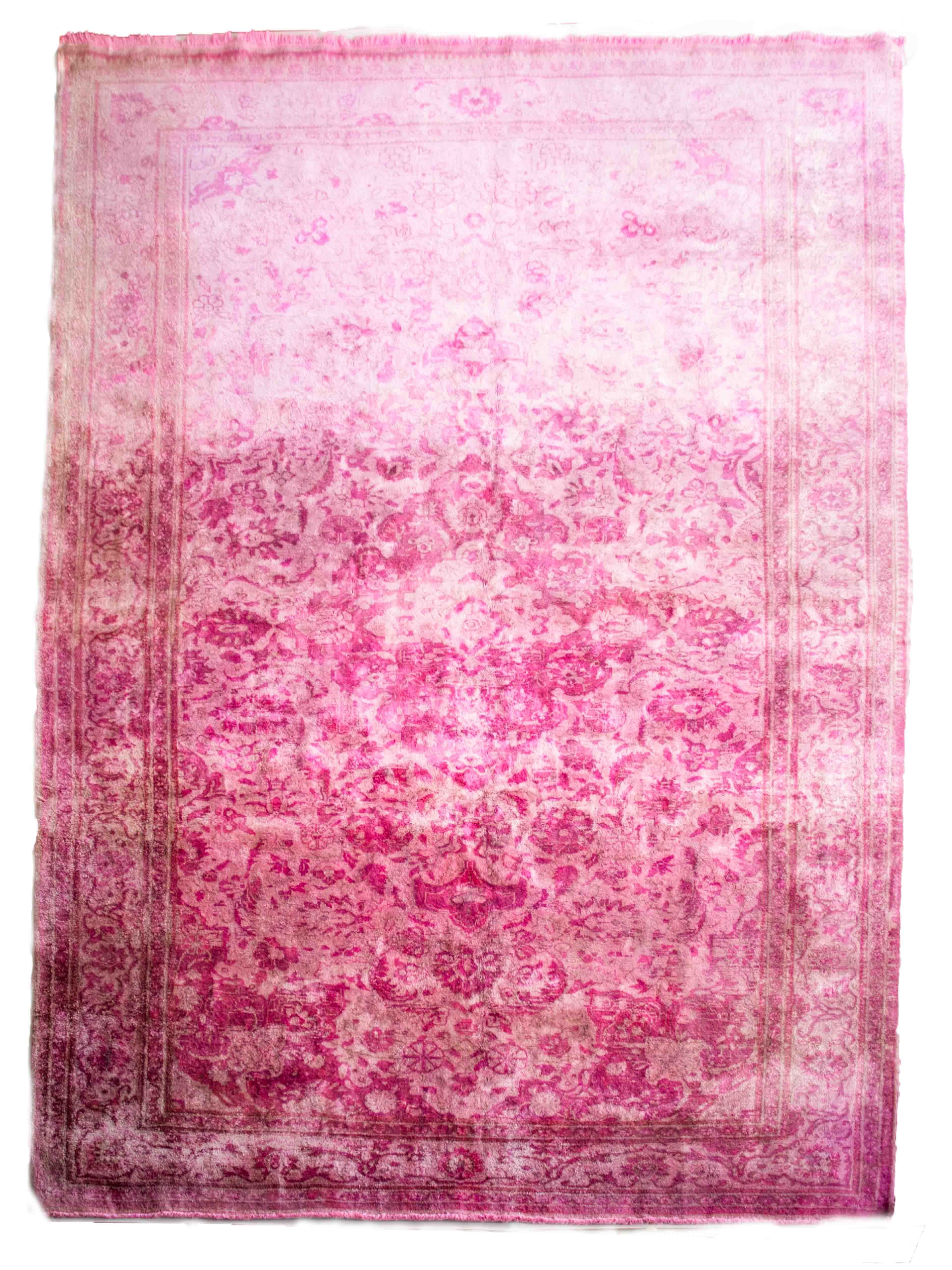 Overdyed Gradient Pink Boyama Rug – Silk & Cotton Turkish Carpet | 6'3 ...